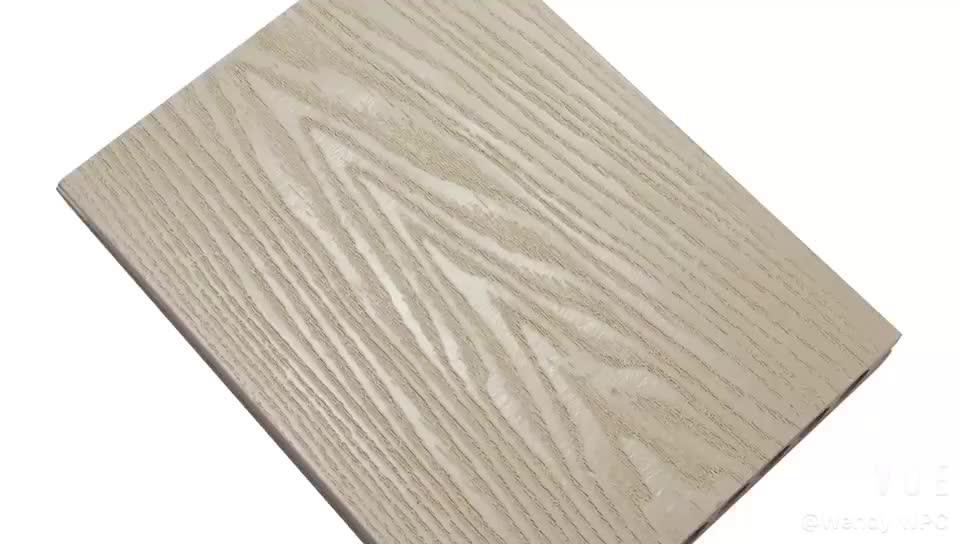 Ivory White 3d Wood Grain Finished Deep Embossed Hollow Wpc Composite ...