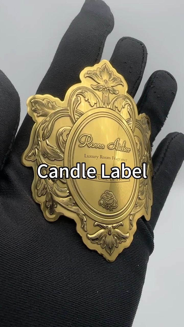 Custom 3d Metallic Labels For Packaging Luxury Candles Private Label ...