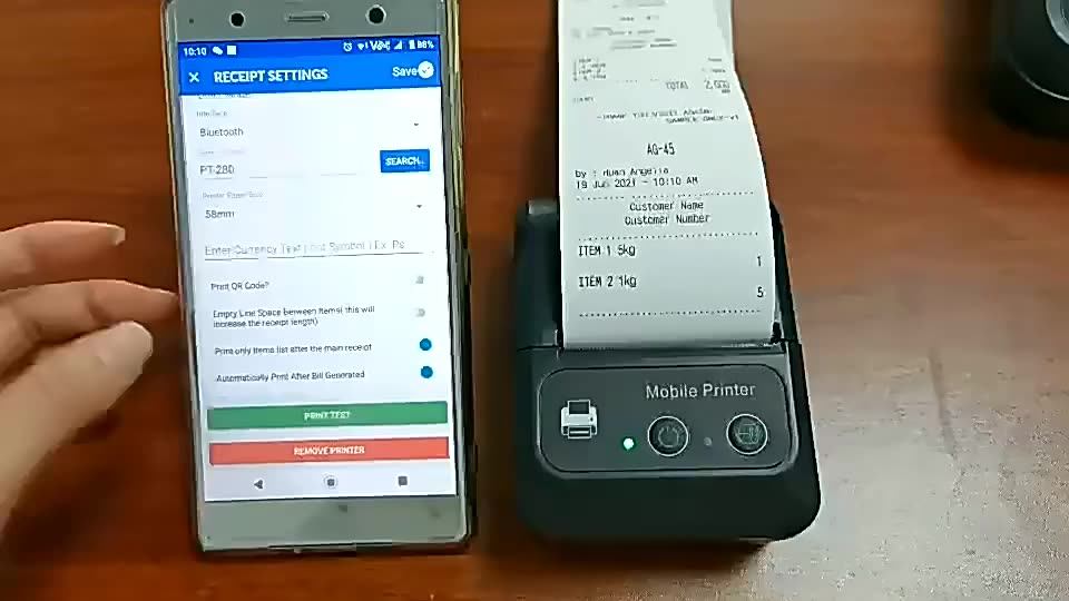 58mm Black Rollo Android Wifi Pos Black Copper Toec Thermal Photo ...