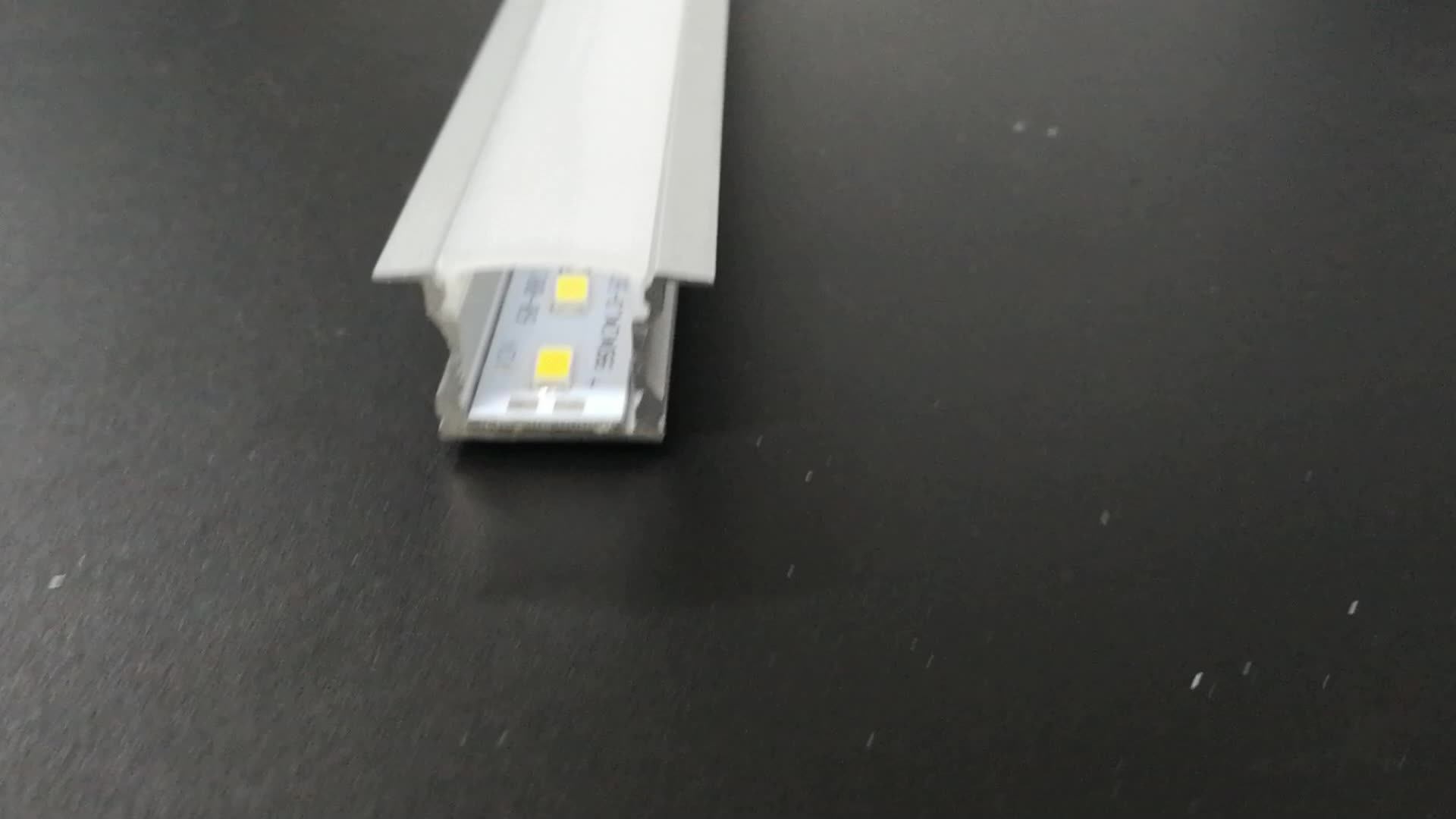 T Shape Aluminum Led Recessed 8mm Led Strip Light Profile Milky Cover ...