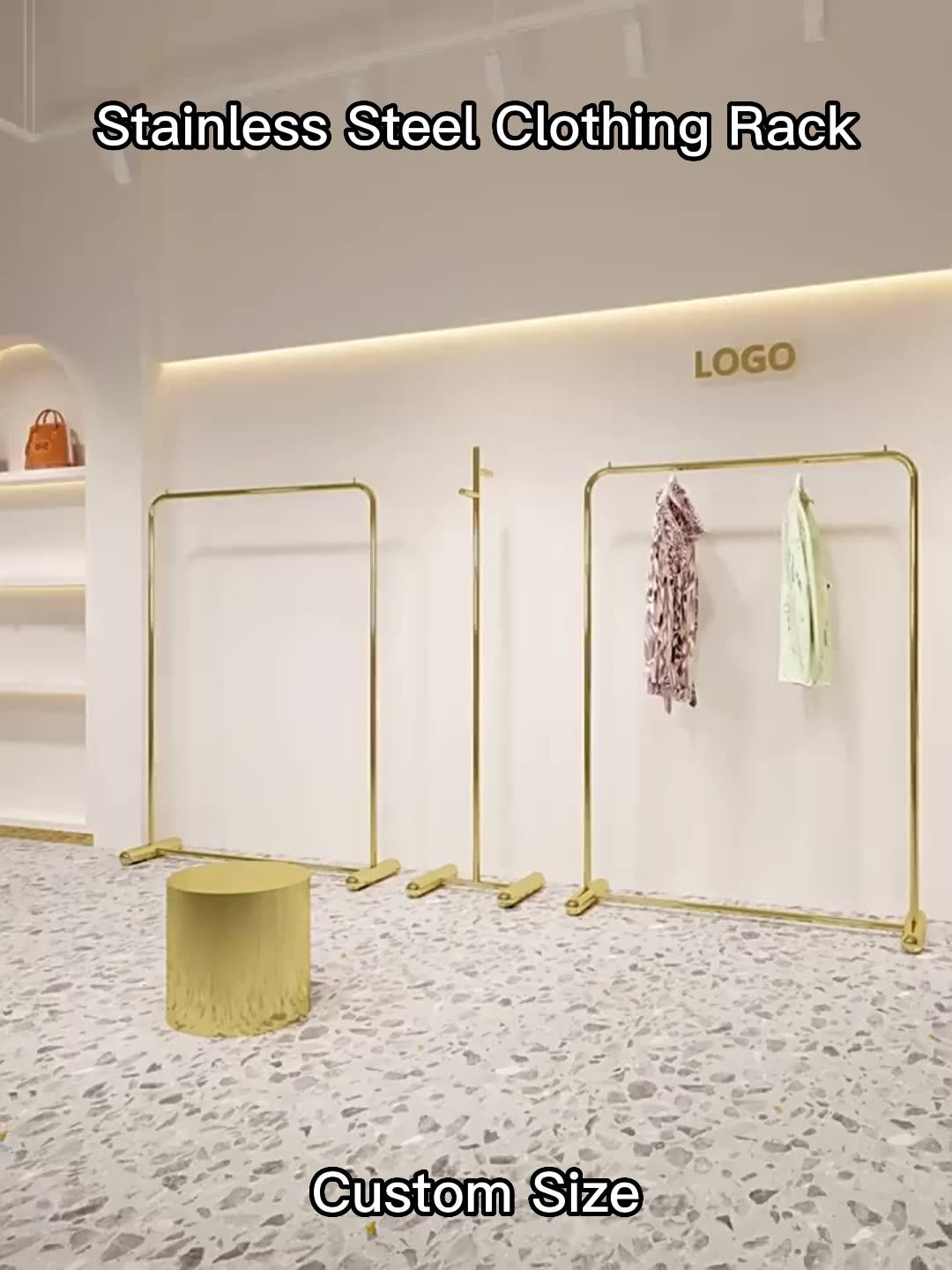 Custom Clothing Store Boutique Heavy Duty Iron Display Stand Cloth ...