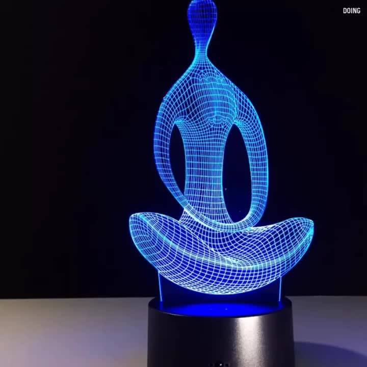 Peculiar 3d Abstract Shape Table Sculpture Adornment Room Led Night ...