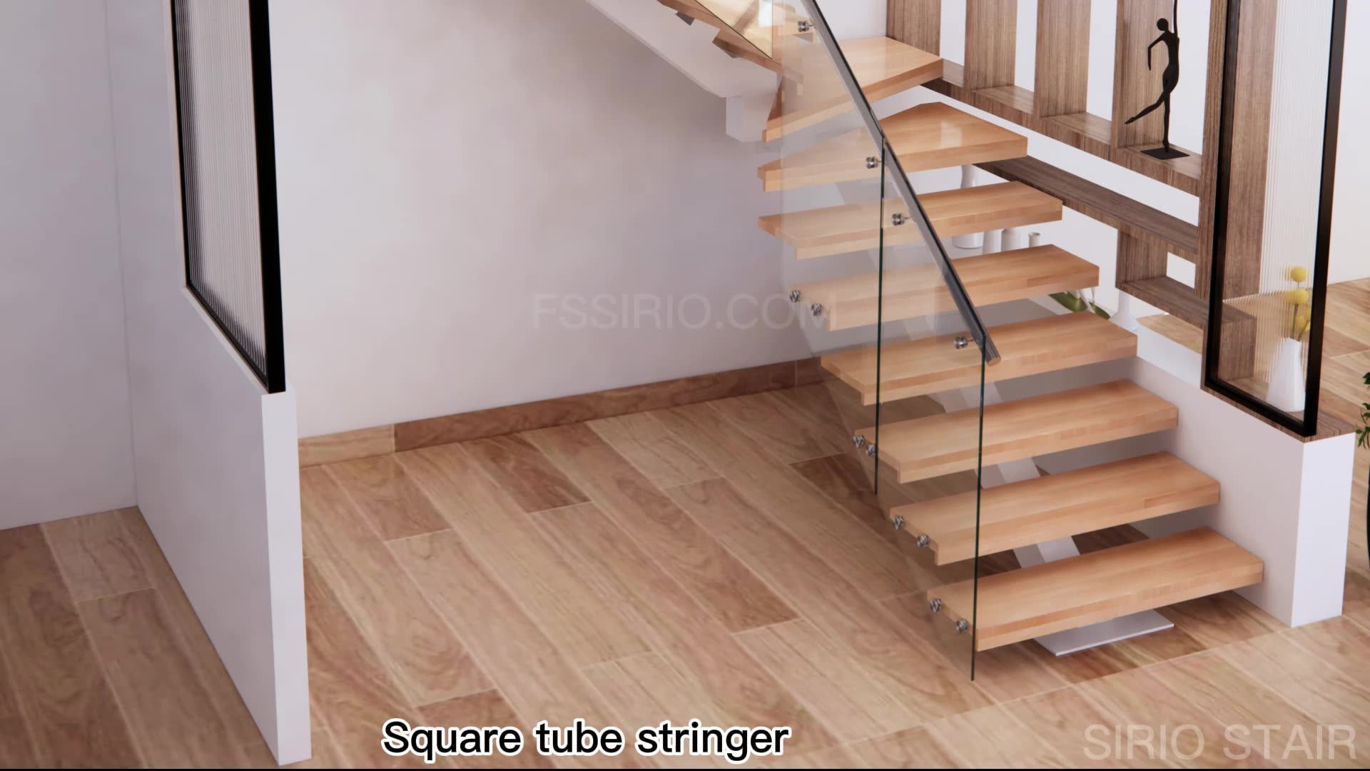 Australian Popular Mono Steel Stringer Stairs With 60mm Thick Oak Wood ...