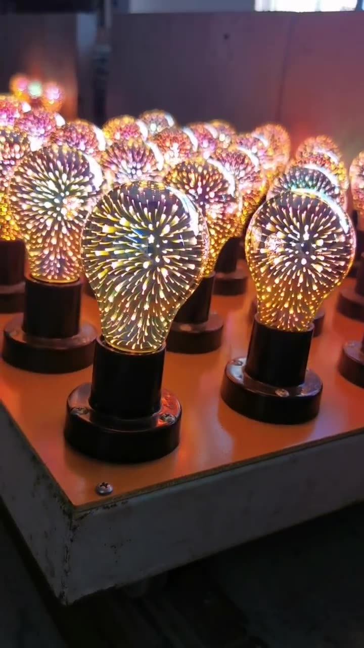 A19 3D烟花灯丝灯泡 E26爱迪生彩色灯泡 客厅卧室LED灯丝泡定制-阿里巴巴