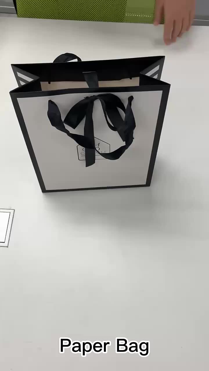Custom Printed Paper Bags Cardboard Luxury White Kraft Paper Gift Bag ...