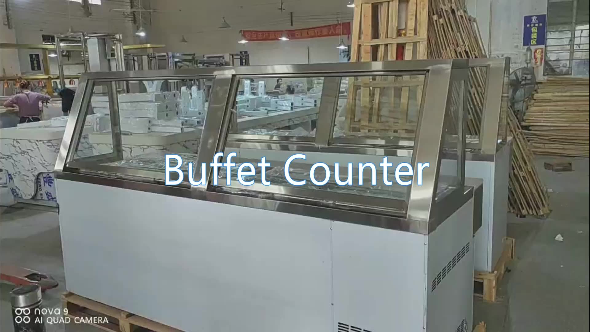Buffet Bain Marie Hot Food Display Warmer Table Counter With Sneeze ...