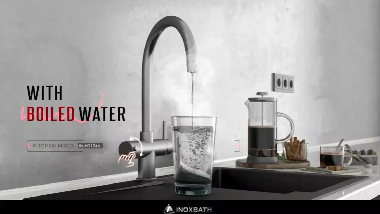 Inoxbath Stainless Steel 3 In 1 Instant Kitchen Boil Faucet Kit Set Hot ...