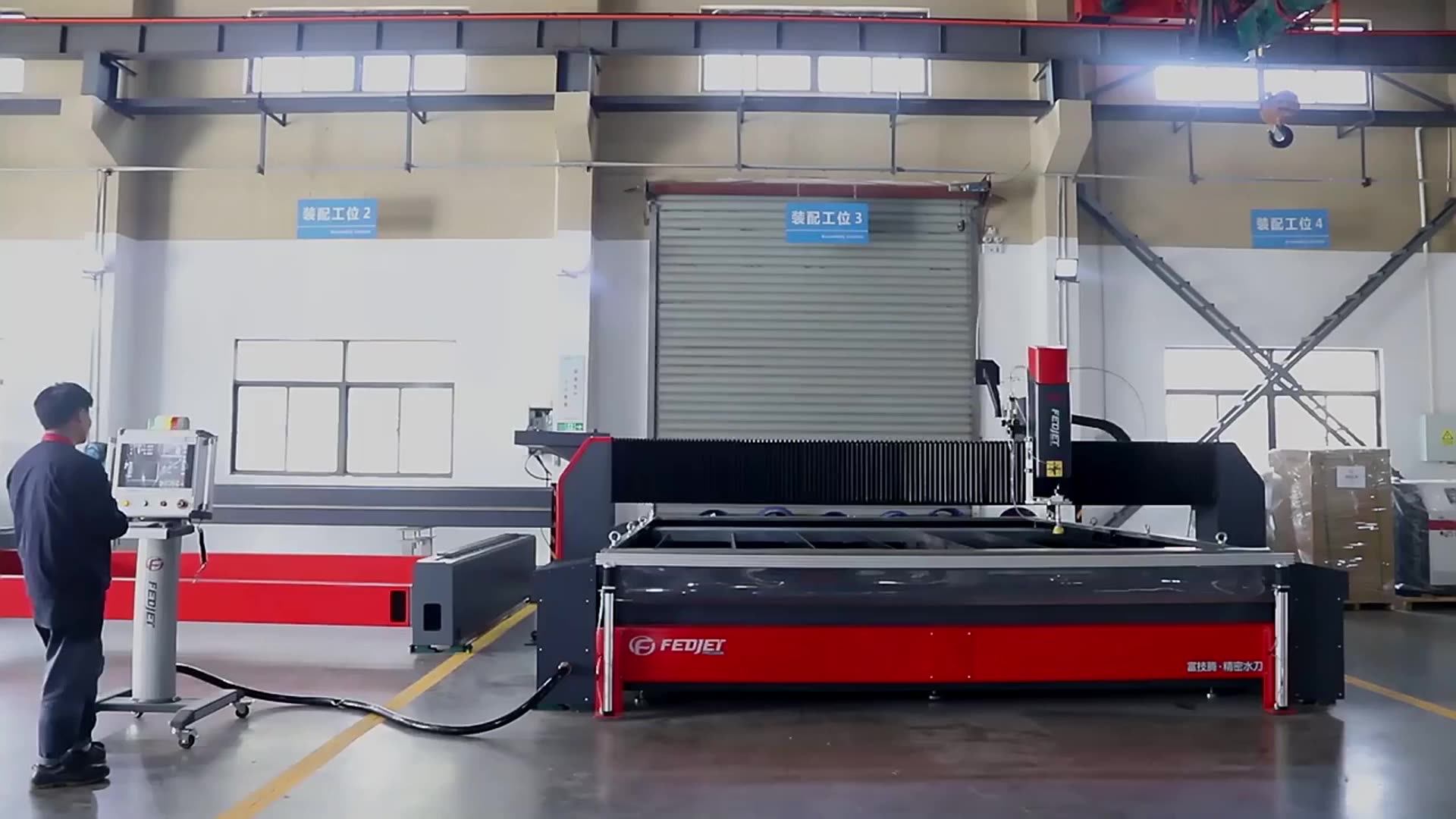 5 Axis Cnc High Pressure Metal Water Jet Cutter High Speed 3.7l/min ...