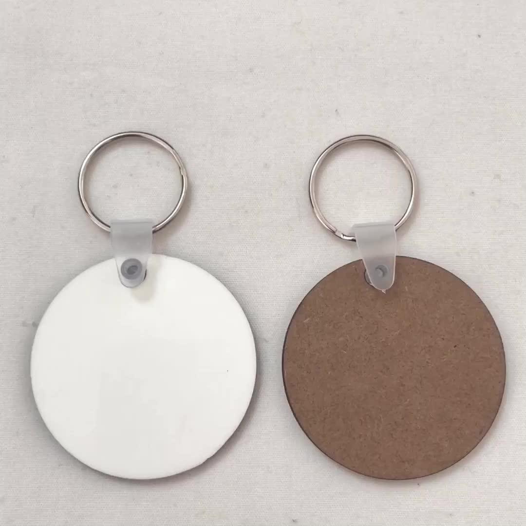Fast Shipping Blank Round Mdf Sublimation Keychain With Different ...