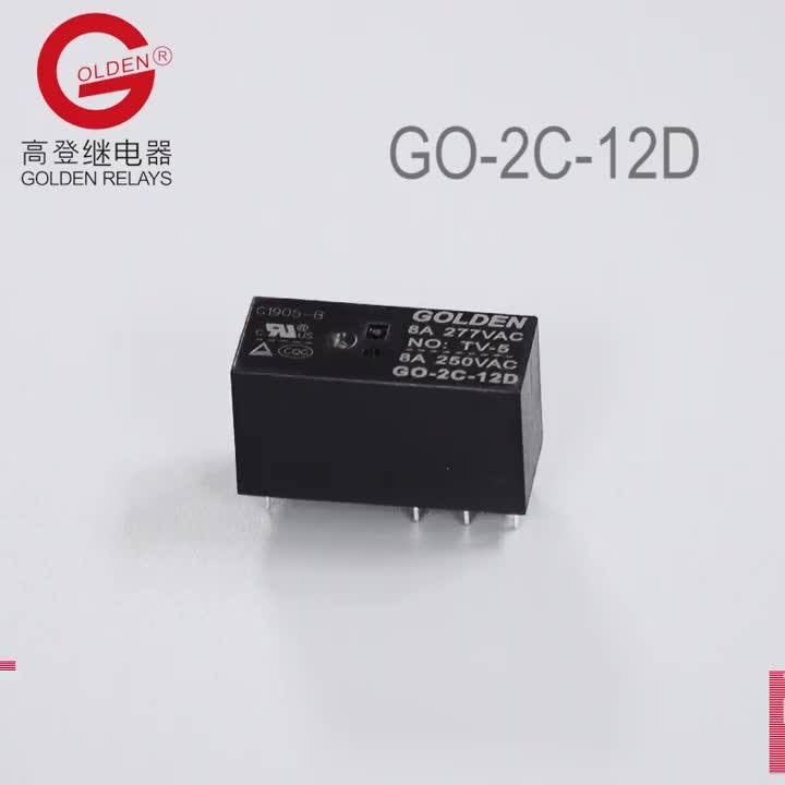 Golden Relay Go-2c-12d 5a 8a 12v Relay 8 Terminal Pins Cross 115f Dpno ...