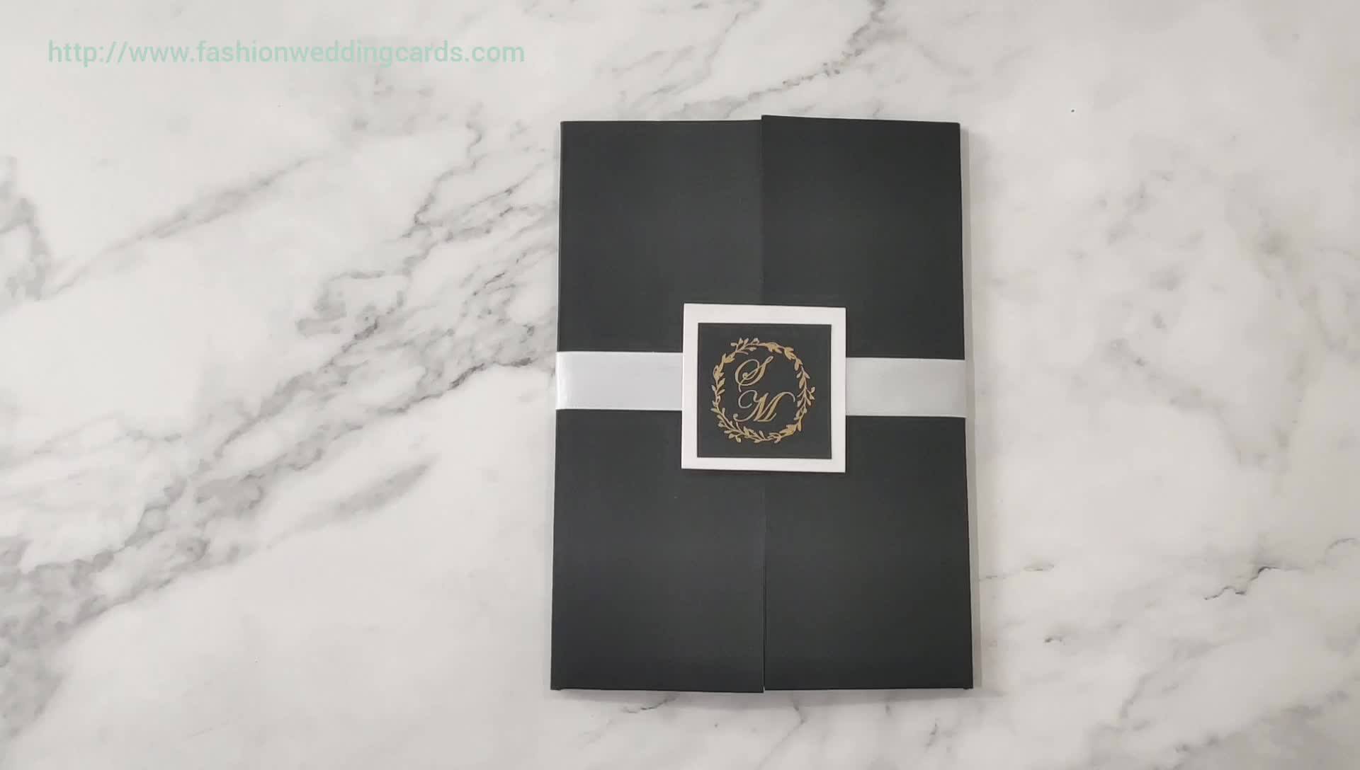 Unique Hard Cover Folder Black Acrylic Wedding Invitation Card Suit ...