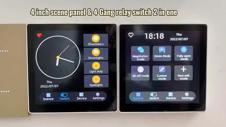 T3e 4 Inch Lcd Touch Screen Smart Switch With Eu Standard Electric Tuya ...