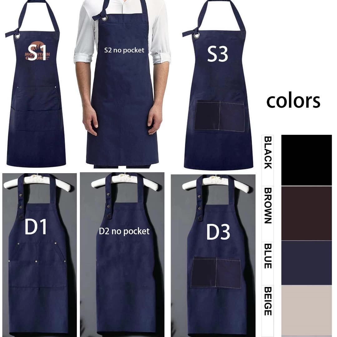 Wholesale Custom Logo Cotton Waterproof Chef Cooking Aprons For Cafe ...
