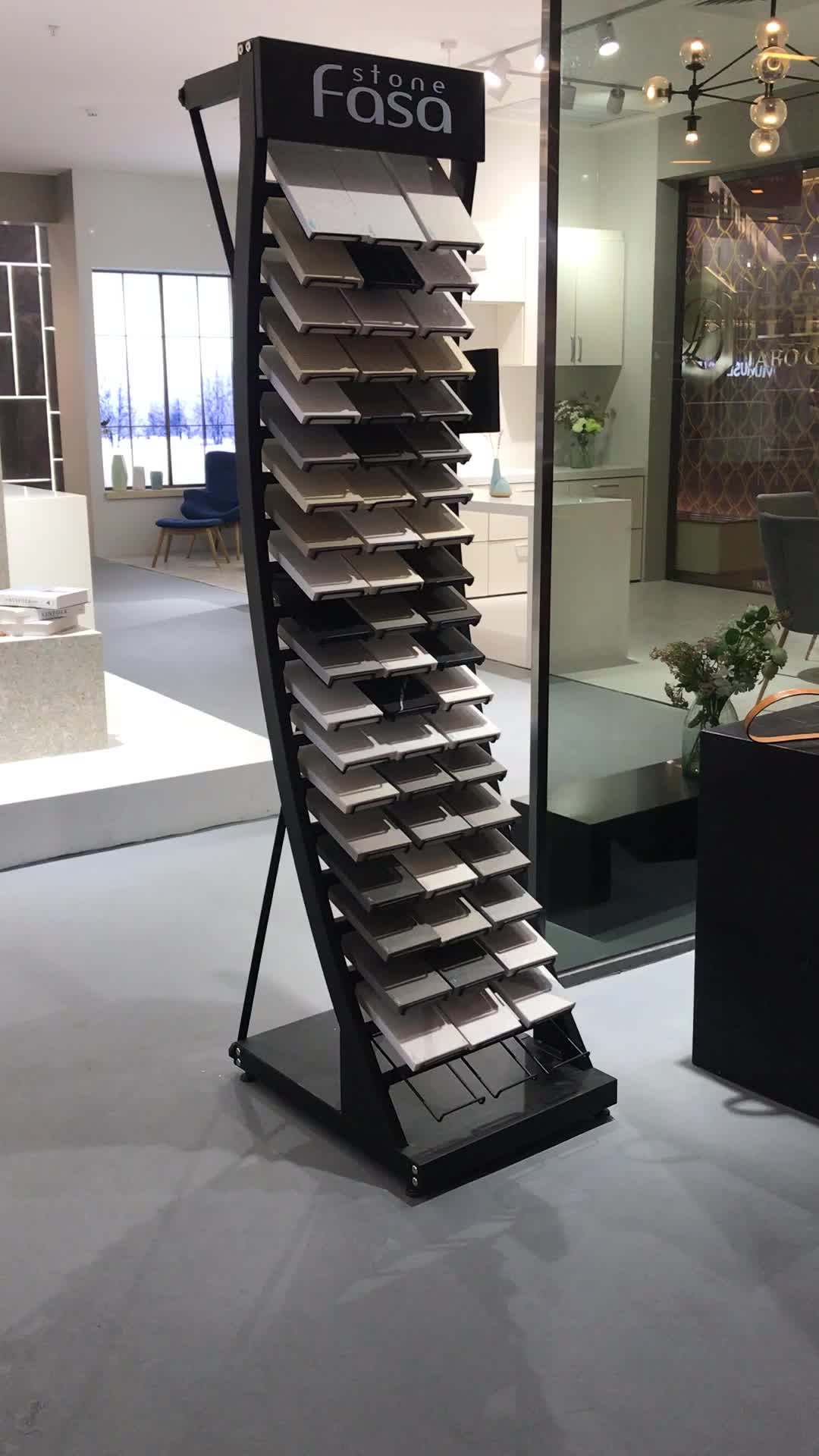 Merchandising Heavy Duty Free Stand 2-row Ceramic Tile Stone Slab Lays ...