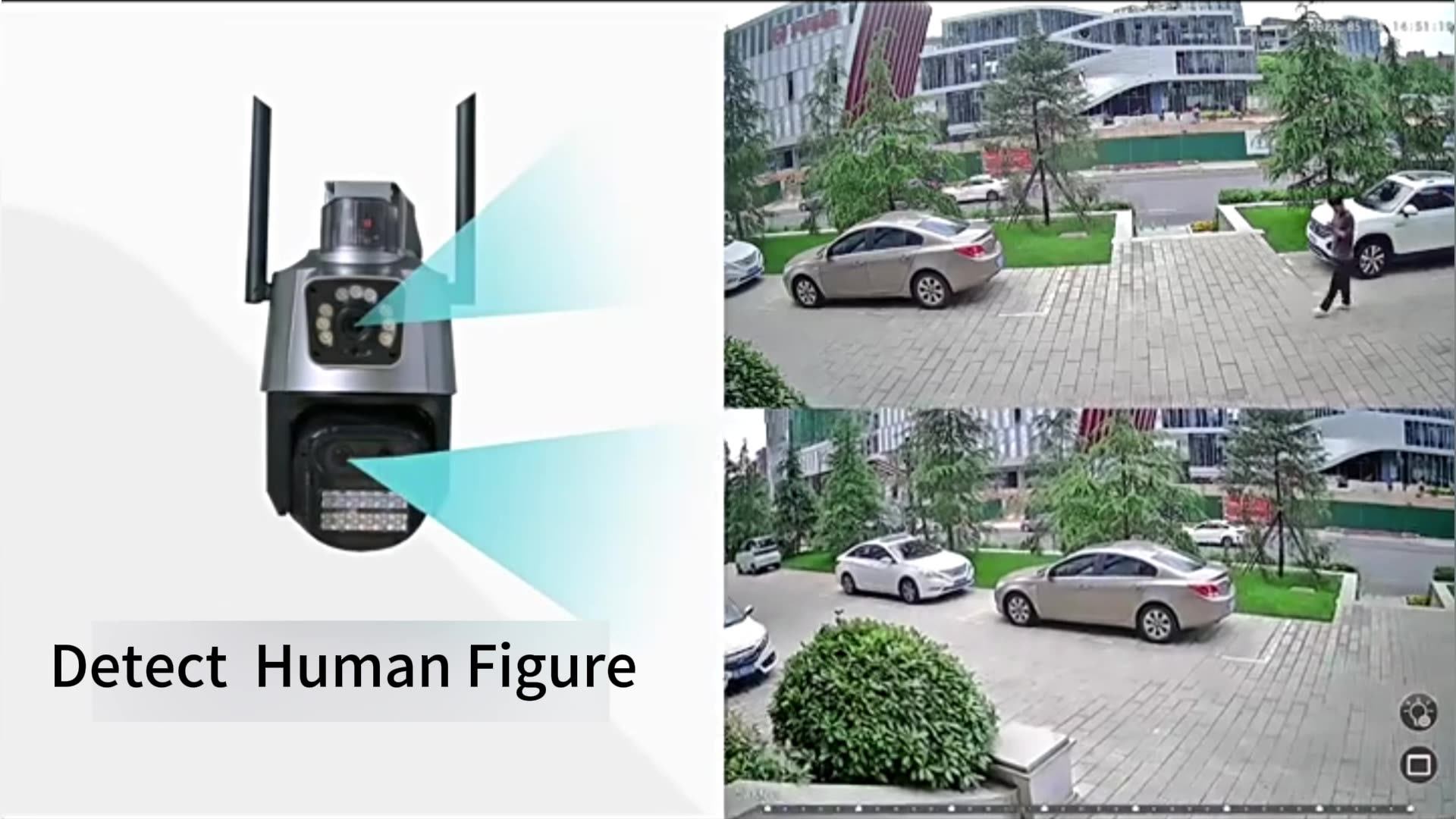 Double Lens Surveillance Camera Security Camera Waterproof Surveillance ...