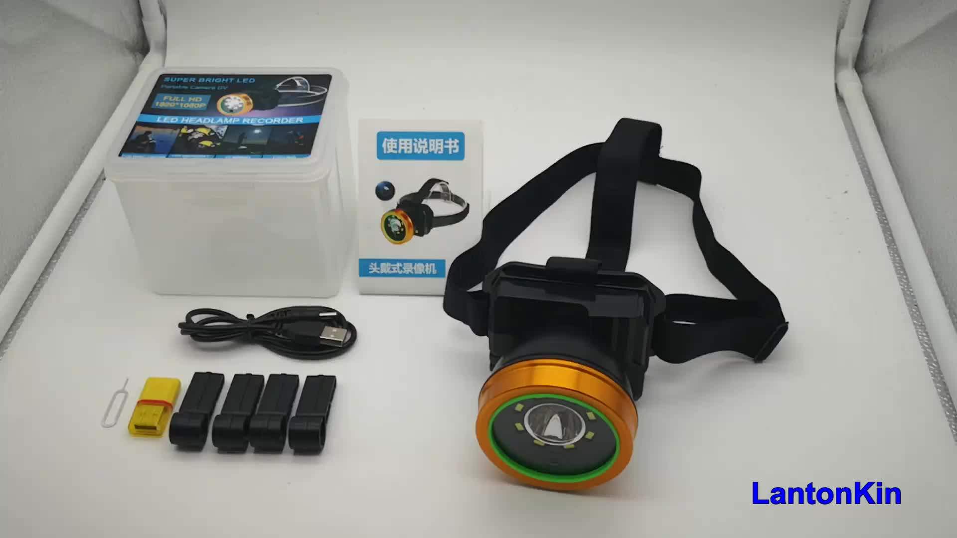 1080p Hd Battery Power Adjustable Head Light Camera For Camping Riding ...