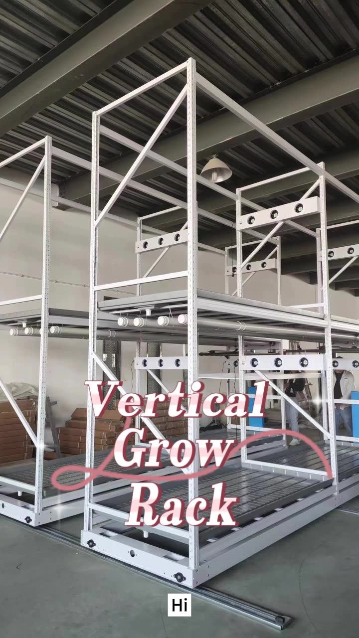 Mobile Grow Racking Automatic Grow Kit Racks Shelves Farming Movable ...