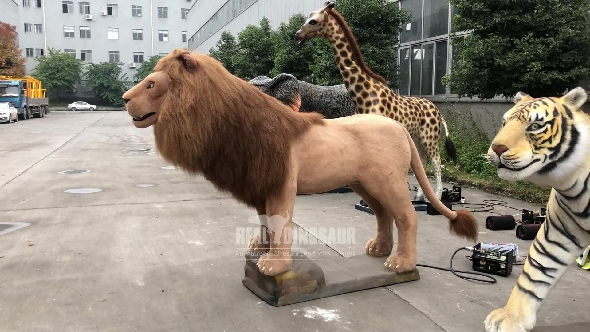 Jungle Realistic Animals Animatronic Lion Model For Escape Room - Buy ...
