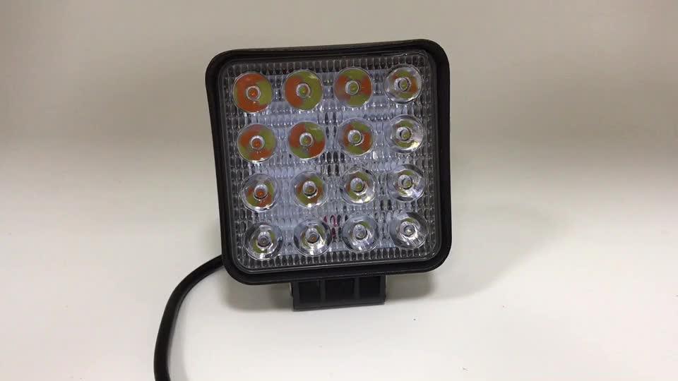 Amber White Dual Color Strobe Led Car Light Round Square Off Road 4 ...