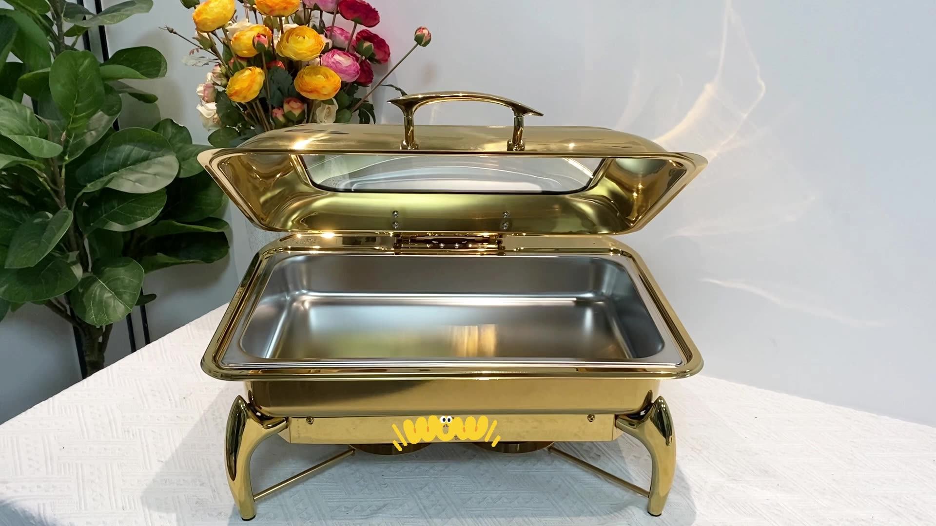 Rectangular Chaffing Dishes Stainless Steel Catering Equipment Double ...