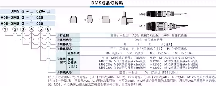 亚德客AIRTAC磁性开关DMSG/DMSH/DMSJ/DMSE-NPN/N020/N030/N050-W