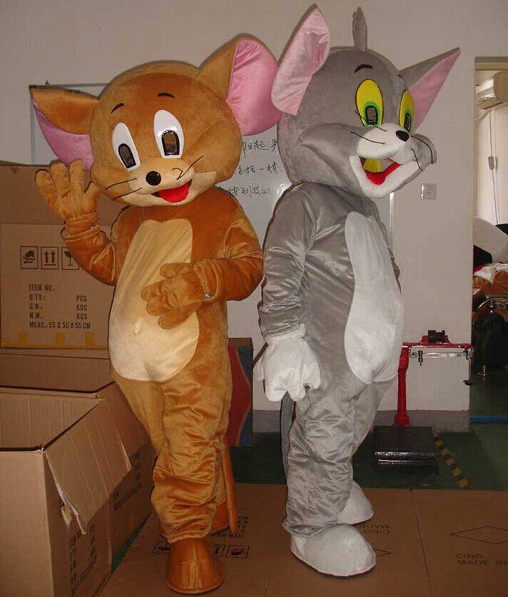 🐱 🐭 Jerry mouse and tom cat walking cartoon mascot costume – become an ...