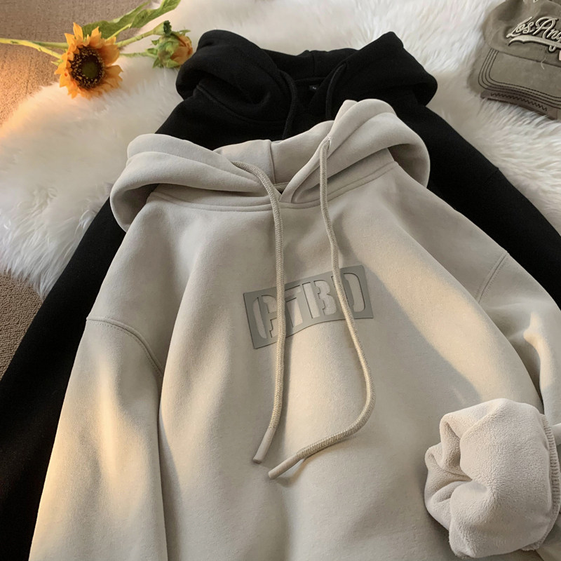 ADAMF秋冬款连帽卫衣男女宽松重磅帽衫外套加绒加厚上衣潮牌情侣