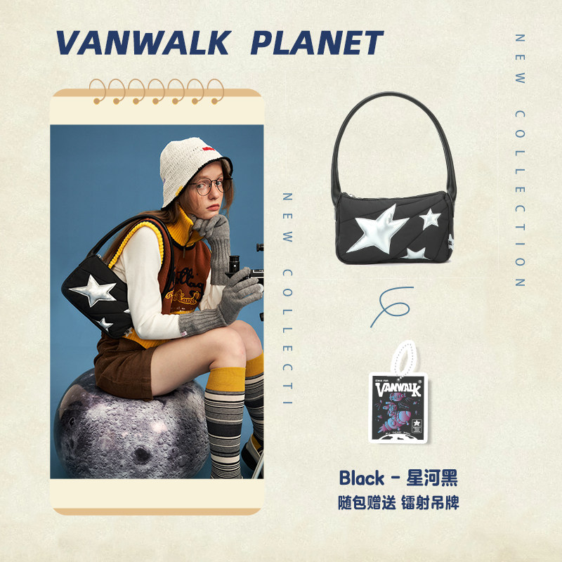 [USD 65.51] VANWALK Planet Rabbit Original Sweet Star Girl Armpit Bag Ins Light Shoulder Handbag ...