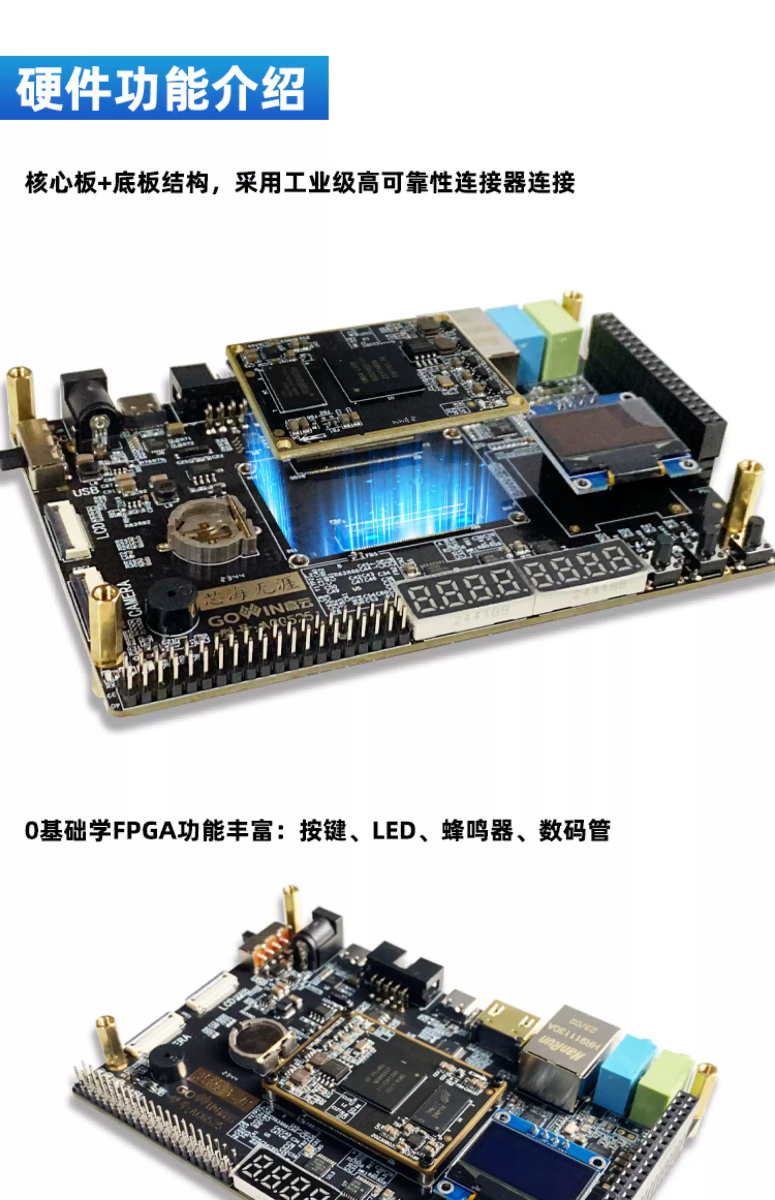 高云FPGA开发板教学套件 工业自动化学习板 晨熙ACG525 AroraV开发套组