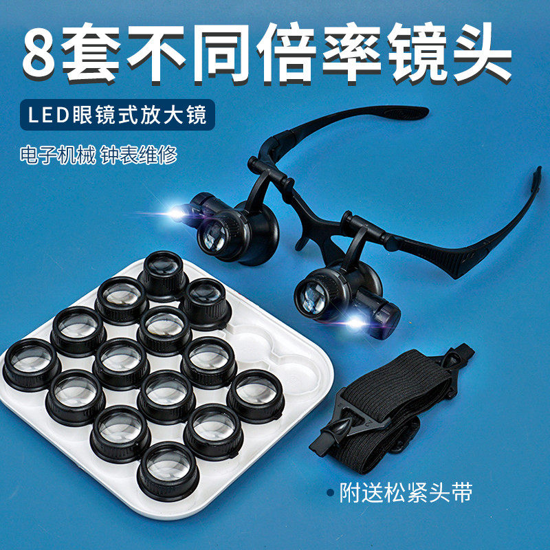 Beste head-mounted eyeglass repair magnifier with led light | 8x ...