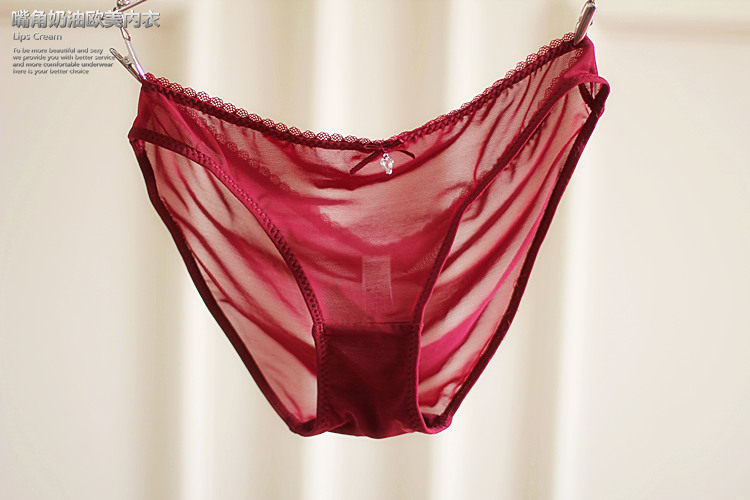 European and American ladies black full transparent bra set ultra-thin ...