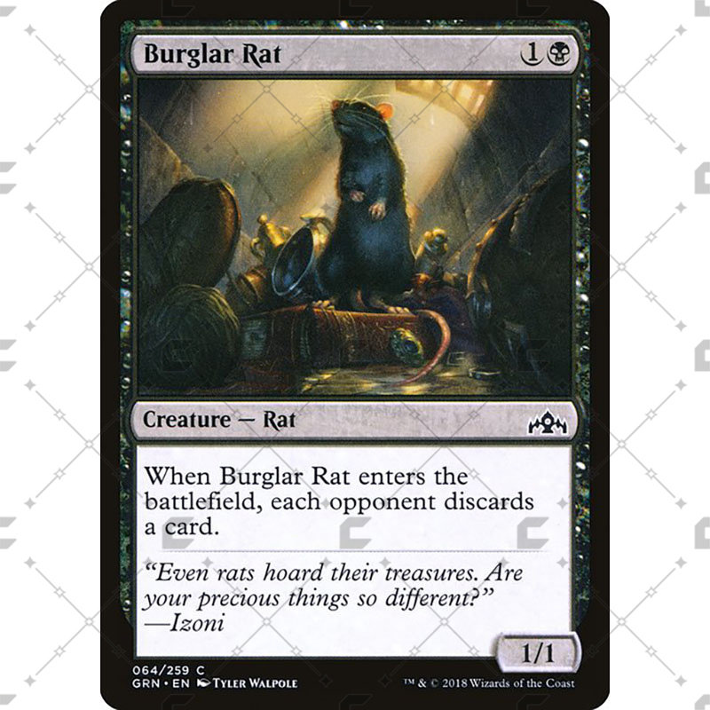 万智牌MTG烽会拉尼卡GRN64窃物鼠Burglar Rat中英闪：收藏家的梦想，新手的入门神器！-相片角贴-淘宝好物网