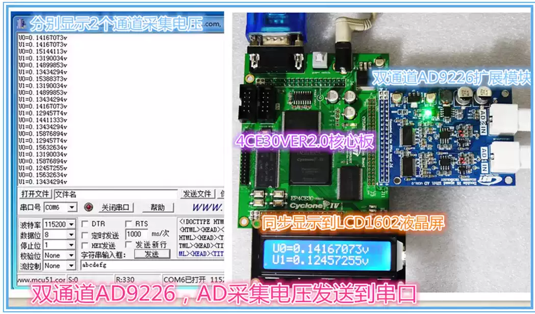 AD9238 AD9226 高速AD 12bit 双通道高速AD模块 FPGA控制 开发板