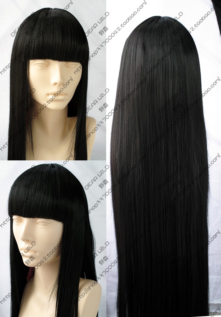 Sword Art Online Yui 80cm Black Neat Bang Cosplay Party Wig_lucaille wig