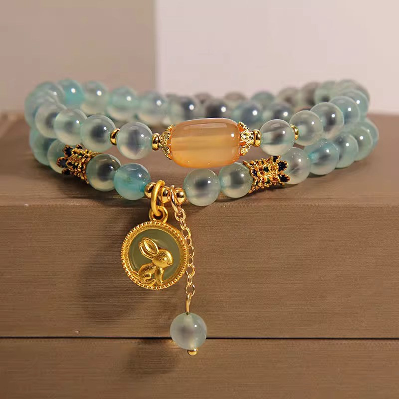 法式浪漫来袭！Classy key设计师糖心蓝色玛瑙手链，让你成为焦点！-领针-淘宝好物网