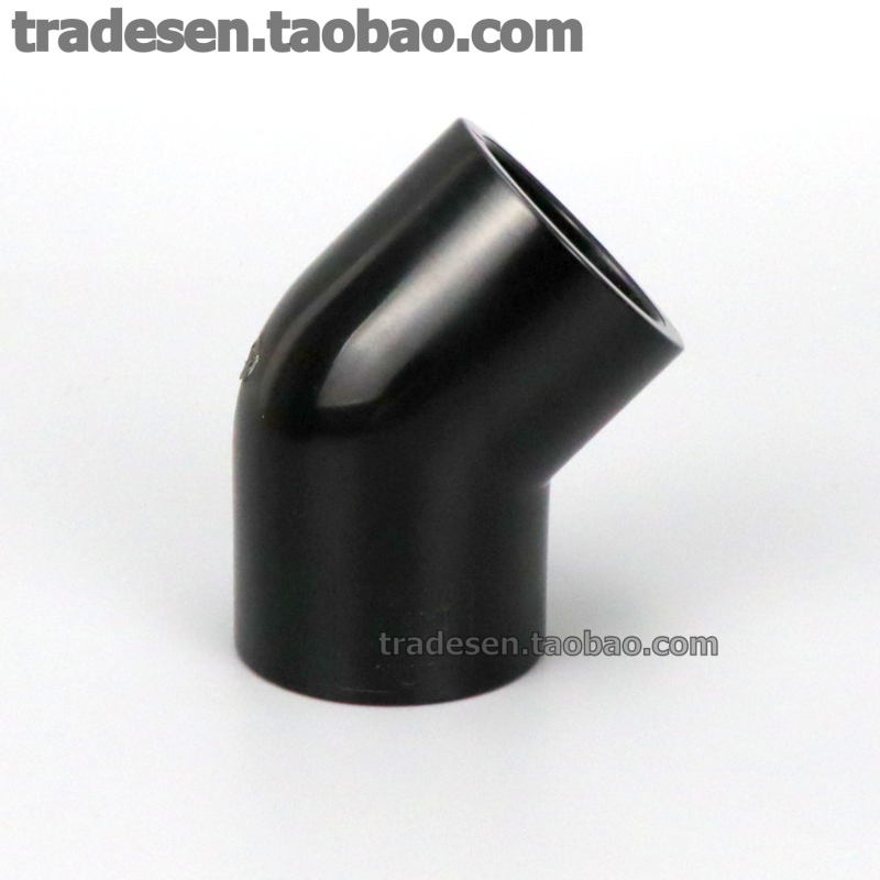 黑色PVC45度弯头纯黑色45°弯头UPVC塑料给水管配件半弯直弯接头-阿里巴巴