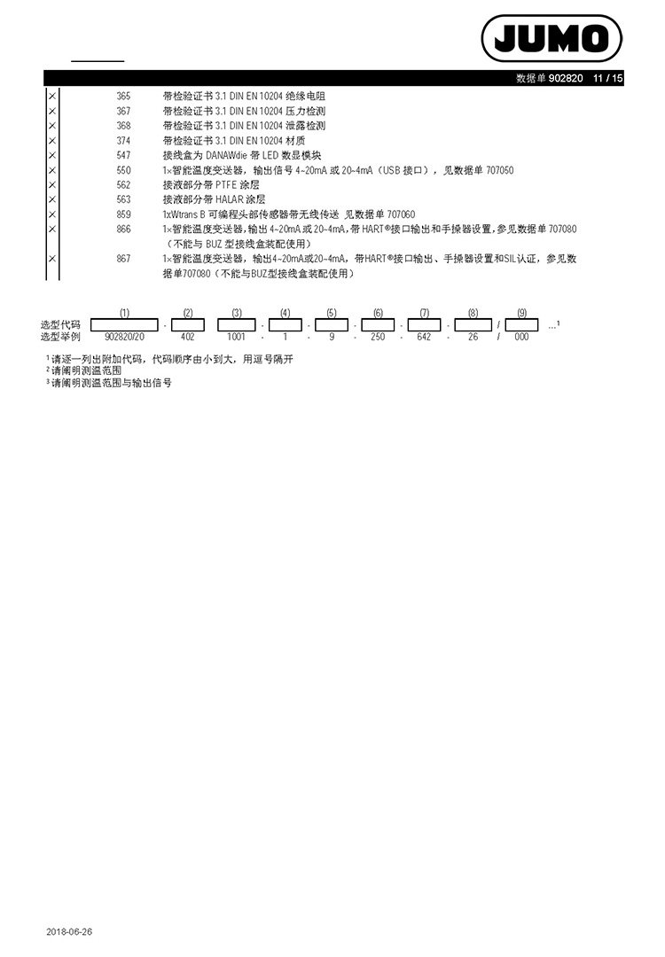 JUMO温度传感器902820/10 TN48481121 TN48481161 活动螺纹G1/2-阿里巴巴