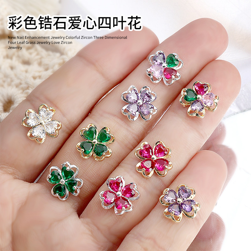 Bestselling nail art charms: colorful icy sparkle zircon heart crystal ...