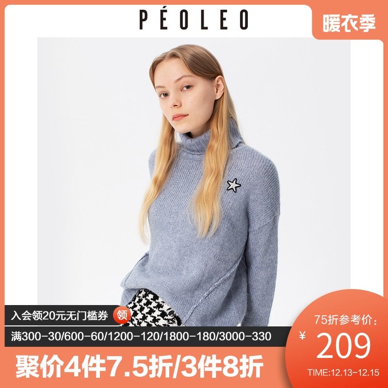Купить Трикотаж peoleo飘蕾2020秋冬季新款柔软保暖高领毛衣宽松洋气设计感上衣女 в интернет-магазине ...