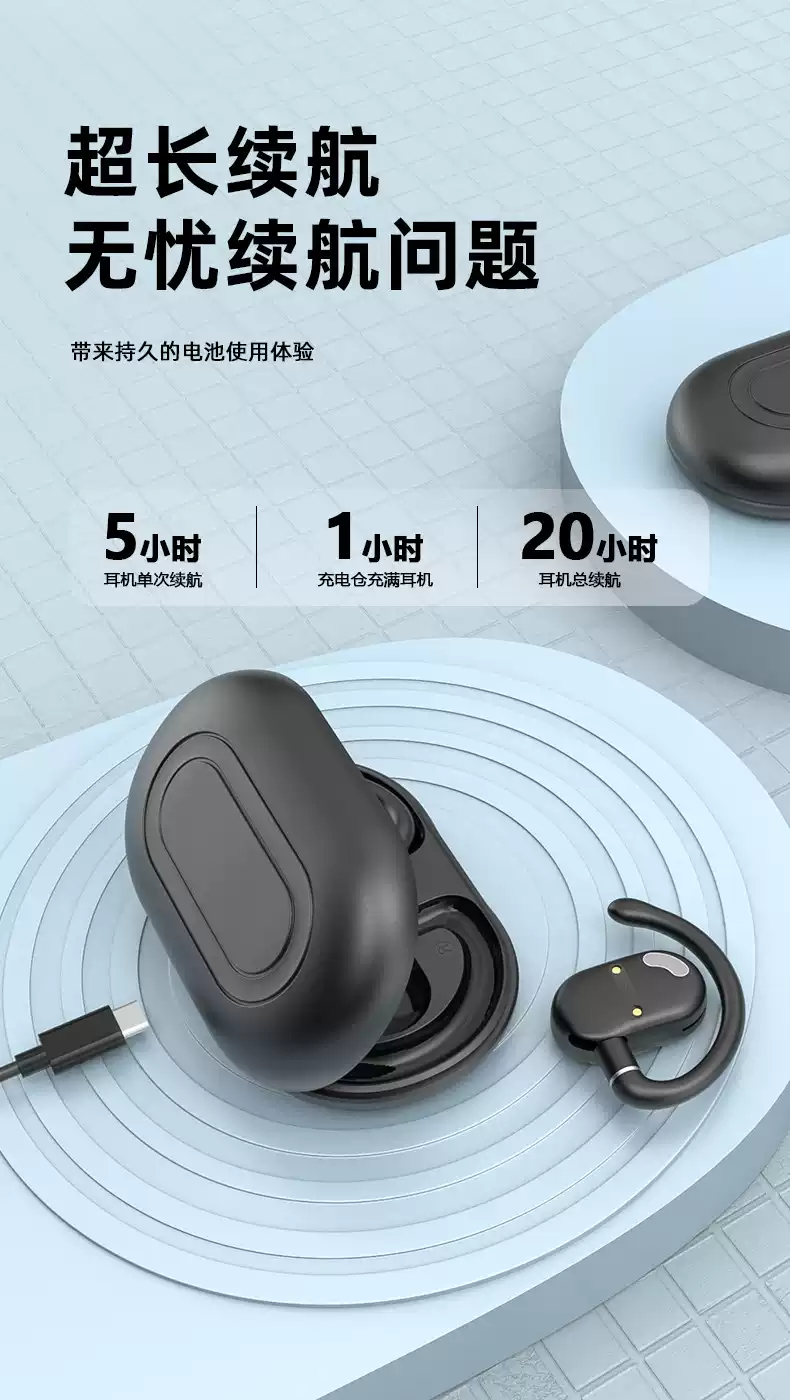 JM18双轴旋转蓝牙耳机OWS无线重低音双耳立体声音乐耳塞 运动跑步-Taobao