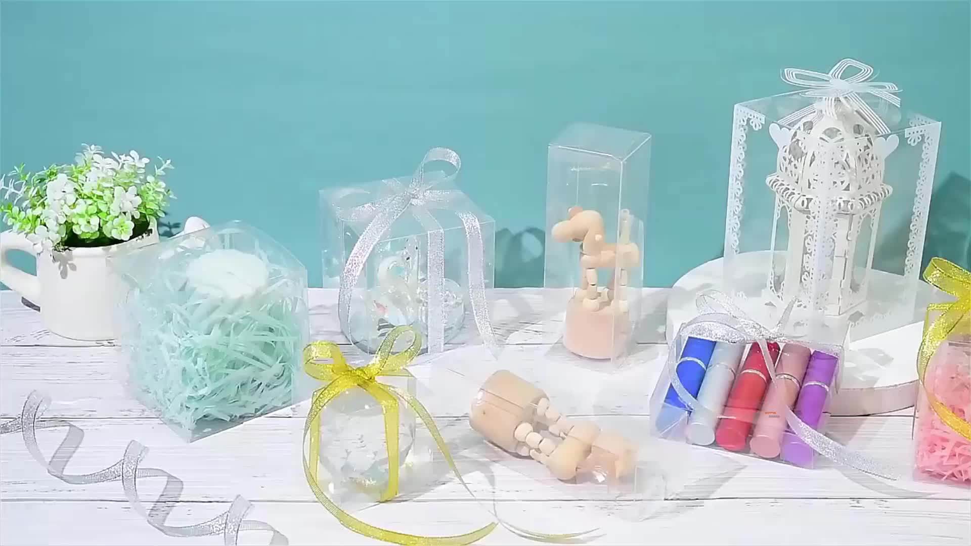 Candy Chocolate Clear Wedding Transparent Gift Box 4x4x1.2" Rectangle ...