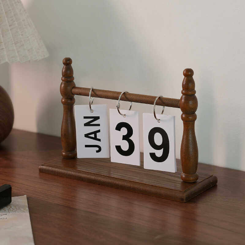 Ins style scandinavian desk calendar wooden page turning calendar: 🏡 ...