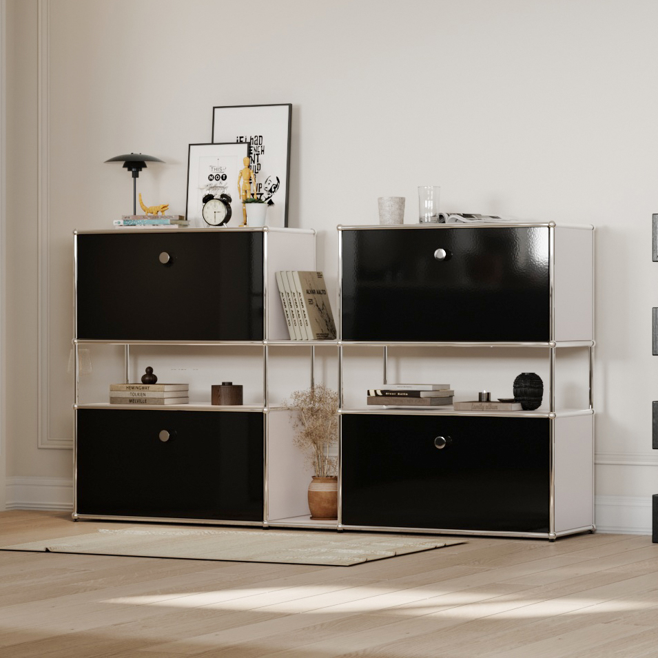 展礼USM模块组合餐边柜不锈钢储物柜斗柜中古ins现代简约收纳柜