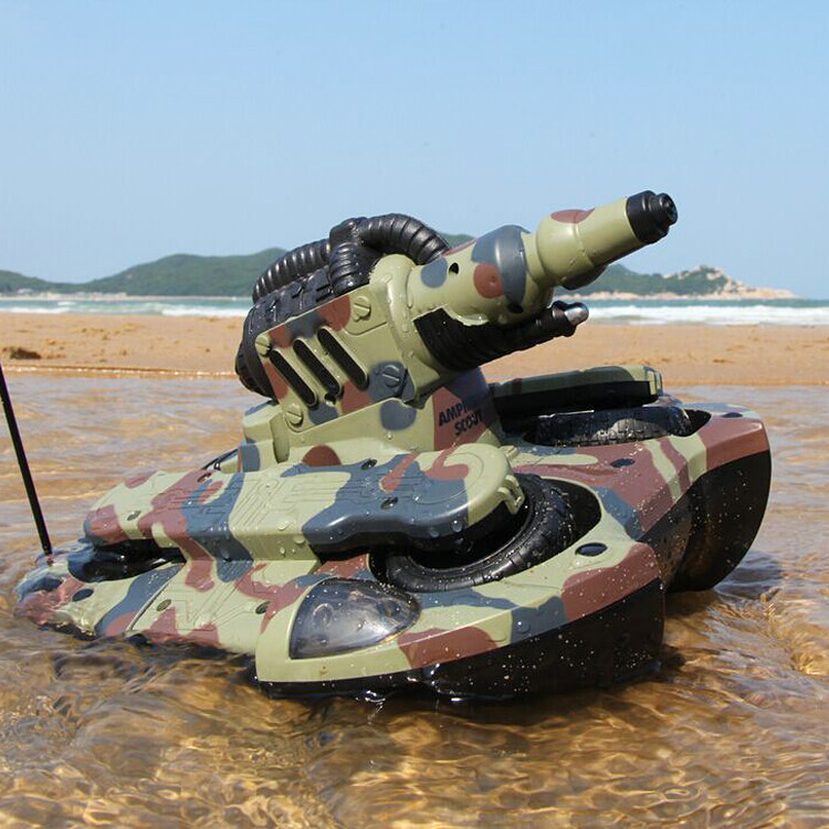 [USD 132.39] Kids RC Toy RC Tank Boat Surface Amphibious Tank 4WD RC ...