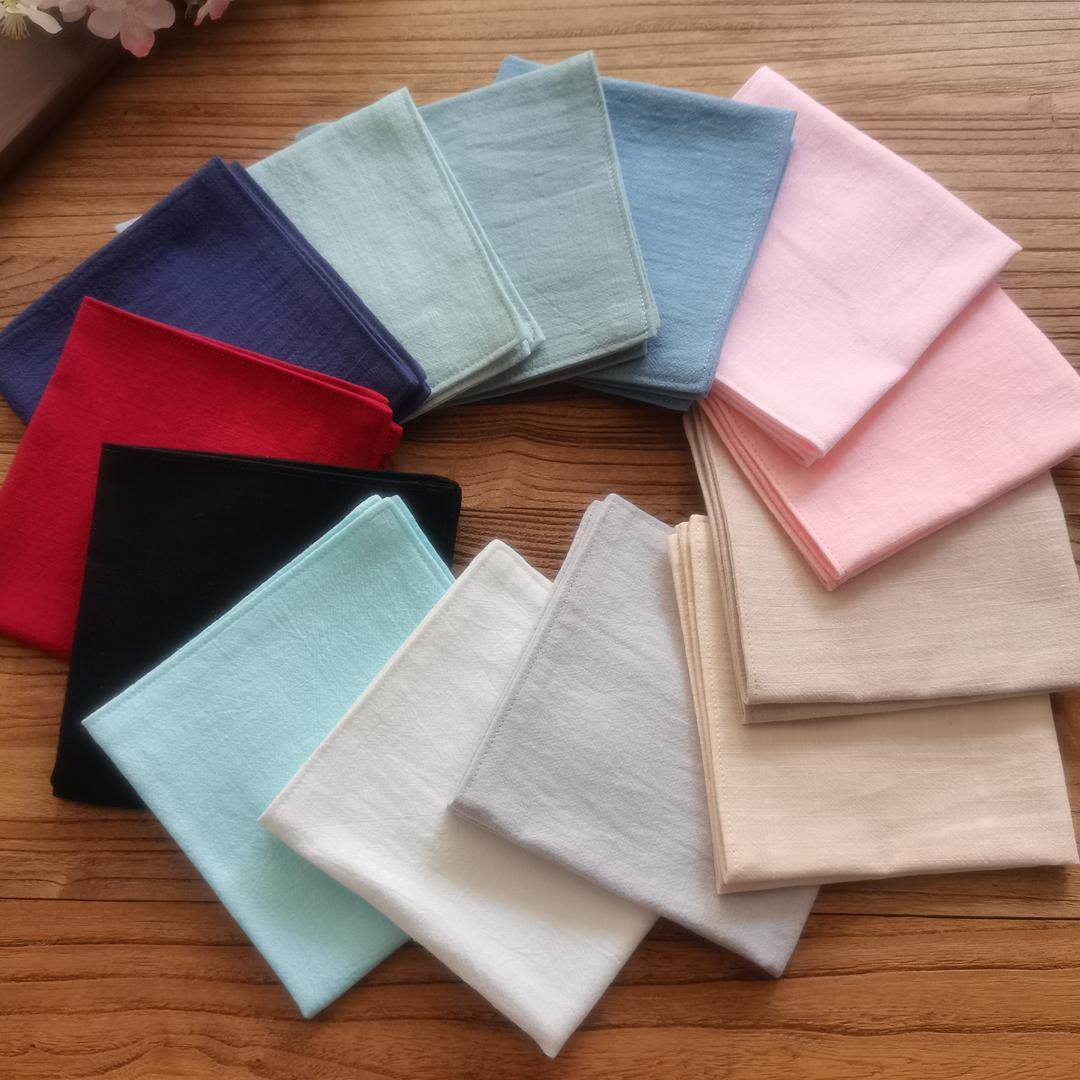 A must-have plain cotton handkerchief for spring and summer, it is ...