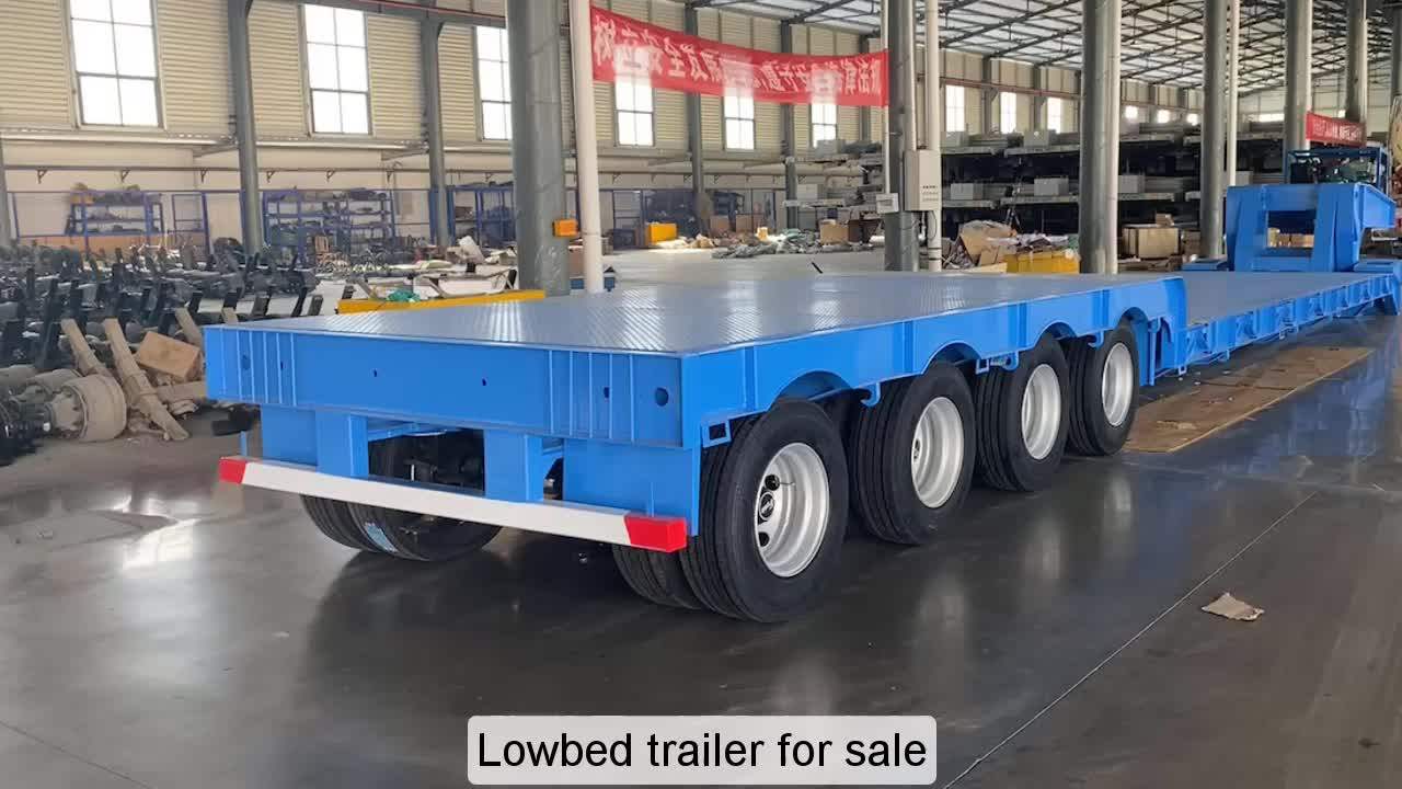 53ft 60 Ton Heavy Duty Flatbed Trailer Large 3 Axle Flat Bed Trailer ...