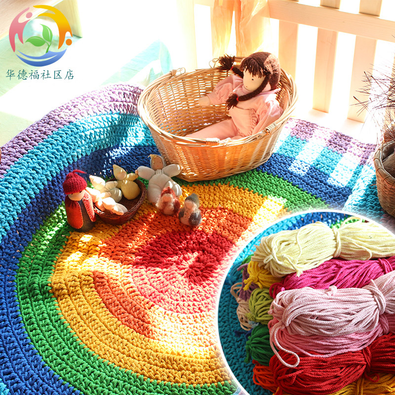 华德福彩色粗棉绳，DIY彩虹地毯新选择！🌈-线/绳-淘宝好物网