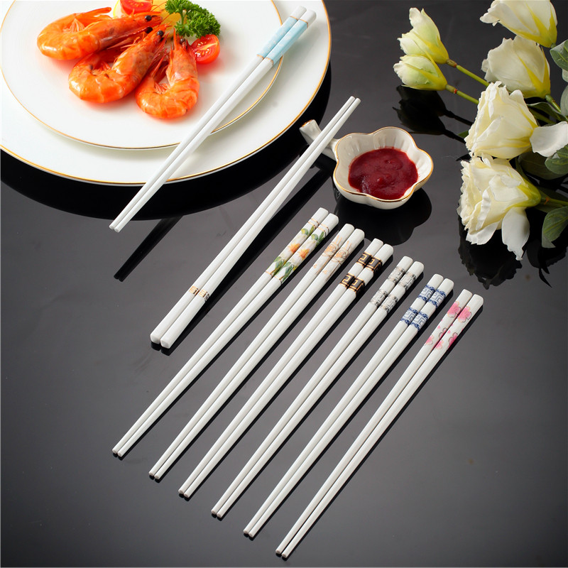 🍽️ Jingdezhen zhengpai 5 pairs of bone china chopsticks, french ceramic ...