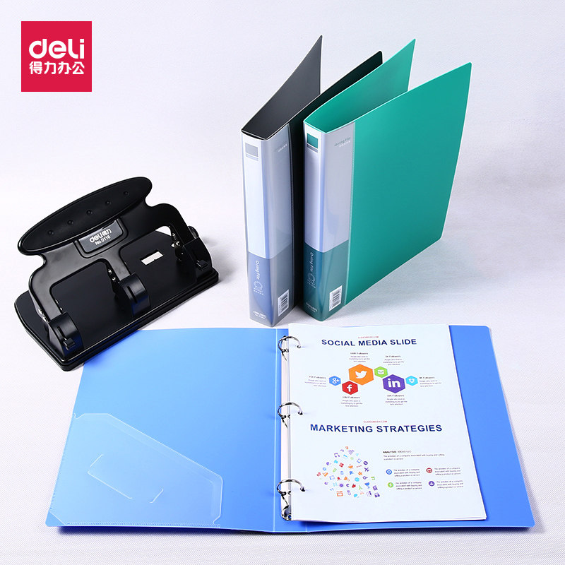 [USD 7.70] Deli Triple Hole Folder 5384 Loose Paper A4 Paper 3 Hole ...