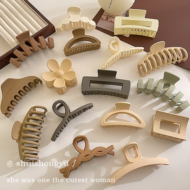 Grab clip women's large shark clip high-end sense back head hair clip ...